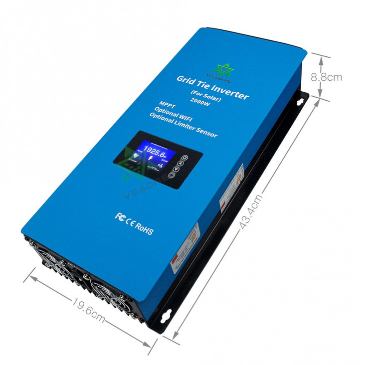 2000W-Os Mikroinverter Mppt On Grid Tie Inverter Micro Solar Converter ...