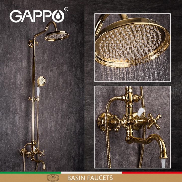 Gappo Luxury Gold Bathroom Shower Csaptelepek Sárgaréz Fürdőszoba Csaptelep Keverő Csapadék ...