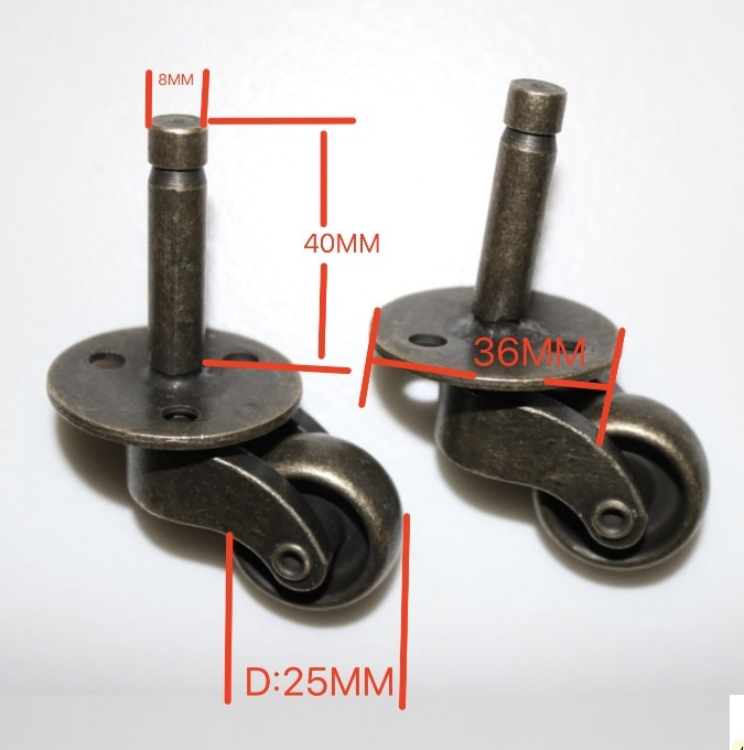 4Pieces / Lot Wheel D: 25mm Old bronz ötvözet Univerzális csigás Rod ...