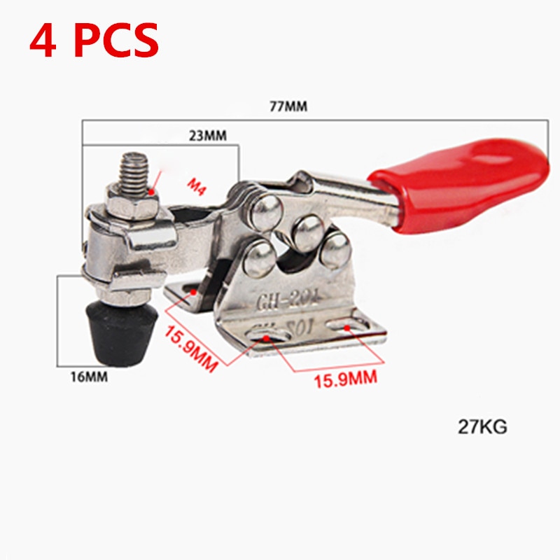 4PCS GH-201A Vízszintes váltás clamp Quick-Release Toggle Clamps Set ...