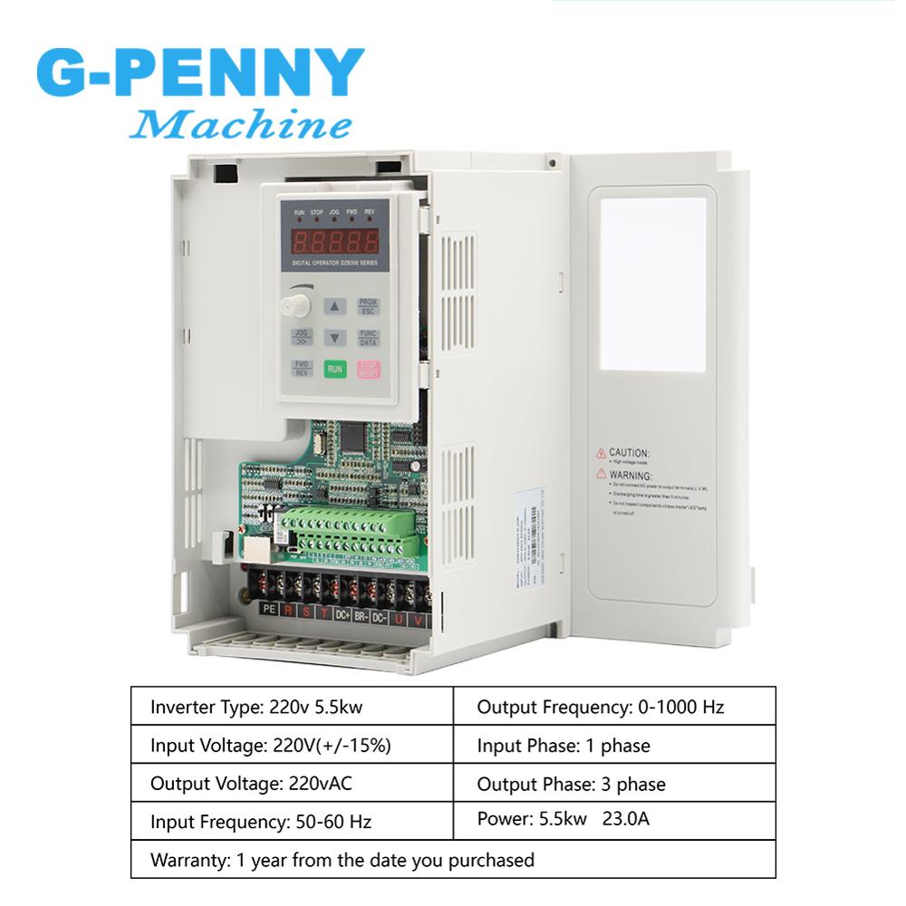 5,5 kW Fuling inverter 0-1000Hz orsó motor fordulatszám-szabályozás VFD ...
