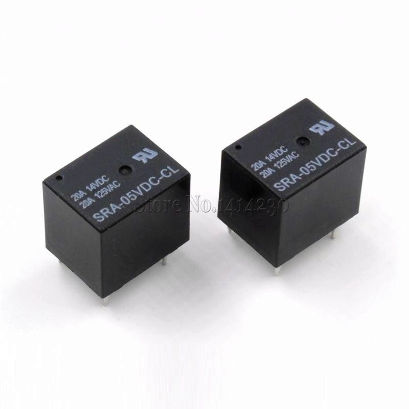 10db 5V 20A DC Teljesítmény relé SRA-05VDC-CL 5pin PCB Type Raktáron ...