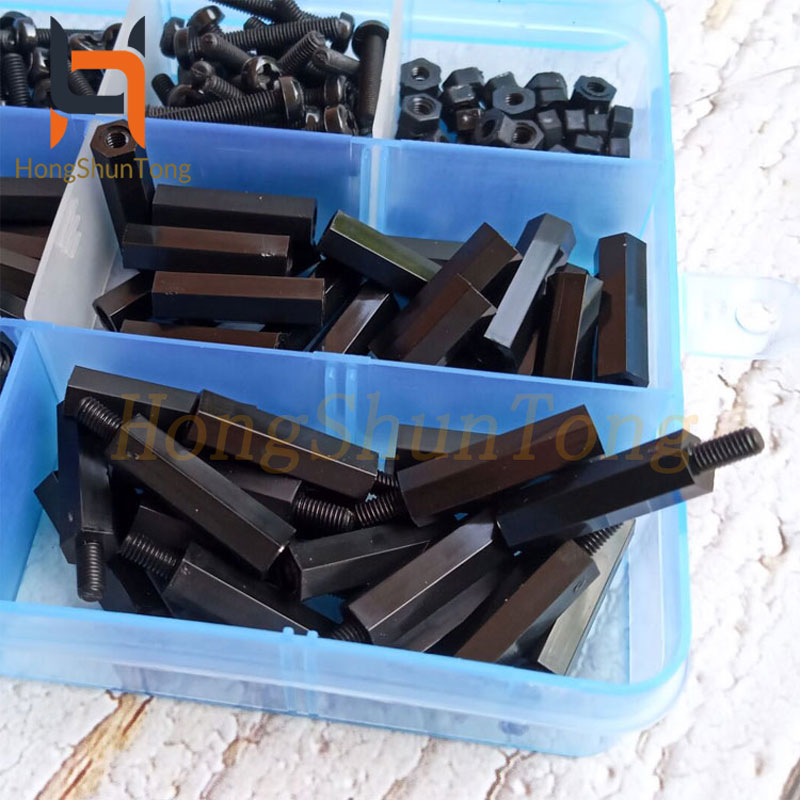 310Pcs / set M3 fekete Hex Nylon Standoff Spacer oszlop PCB alaplap fix ...