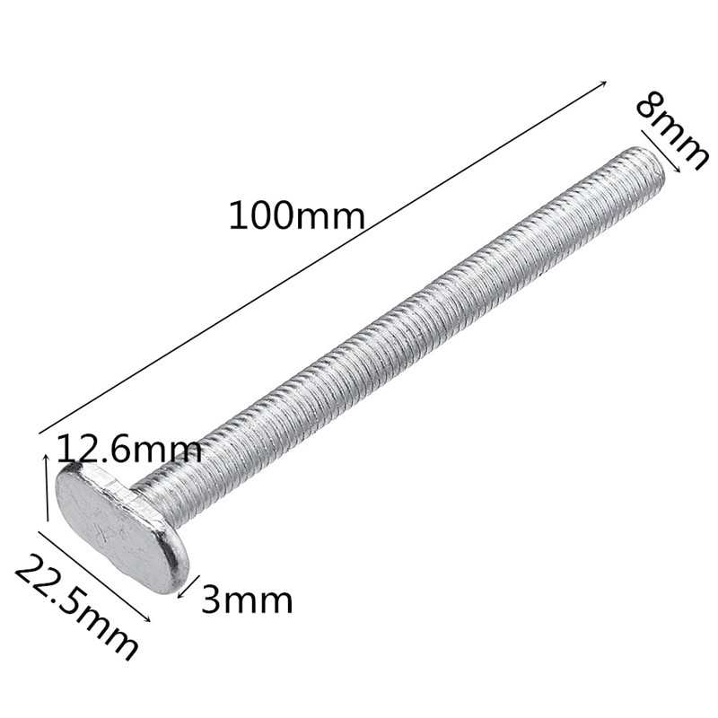 10db M8X100mm T-Nut csúszó csavarok 30 Series T-track T-slot Mitre ...