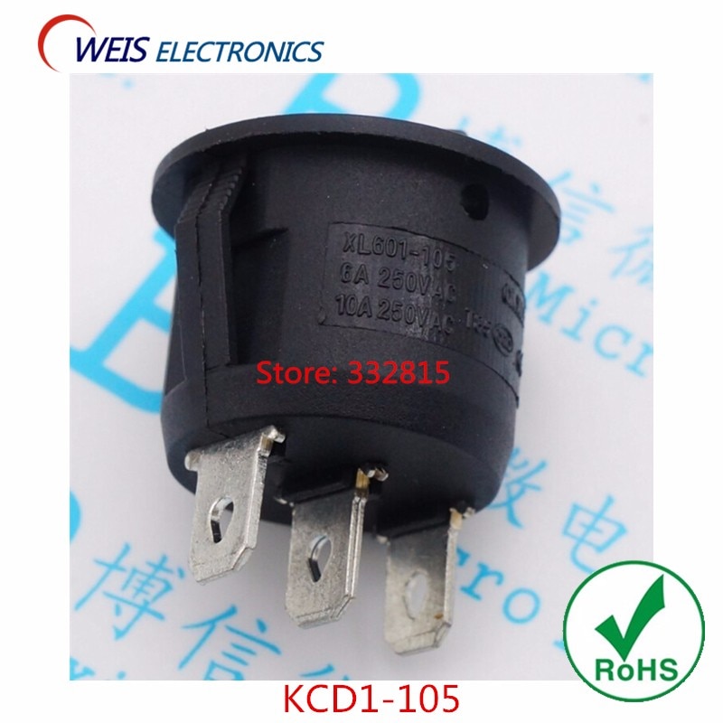 100db kcd1-105 xl601-105 3pin rocker kapcsoló on-off-on 36A / 250V 10A ...