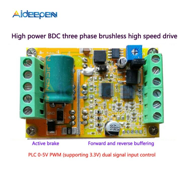 DC 6.5-50V 380 W BLDC 3 fázisú Brushless Motor Driver Hallless DC motor hajtás Board Speed ...