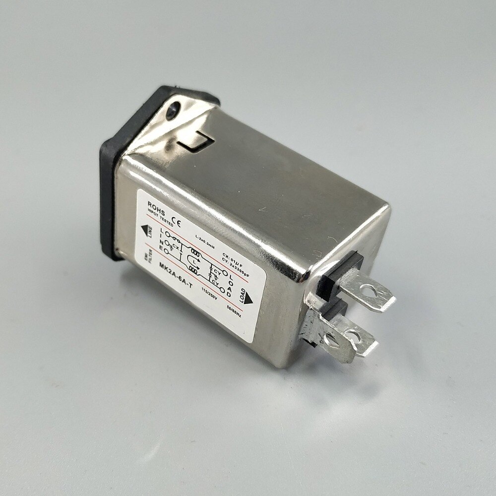 IEC bemeneti modul AC konnektorba biztosítékkal EMI szűrő 6A 115V ...