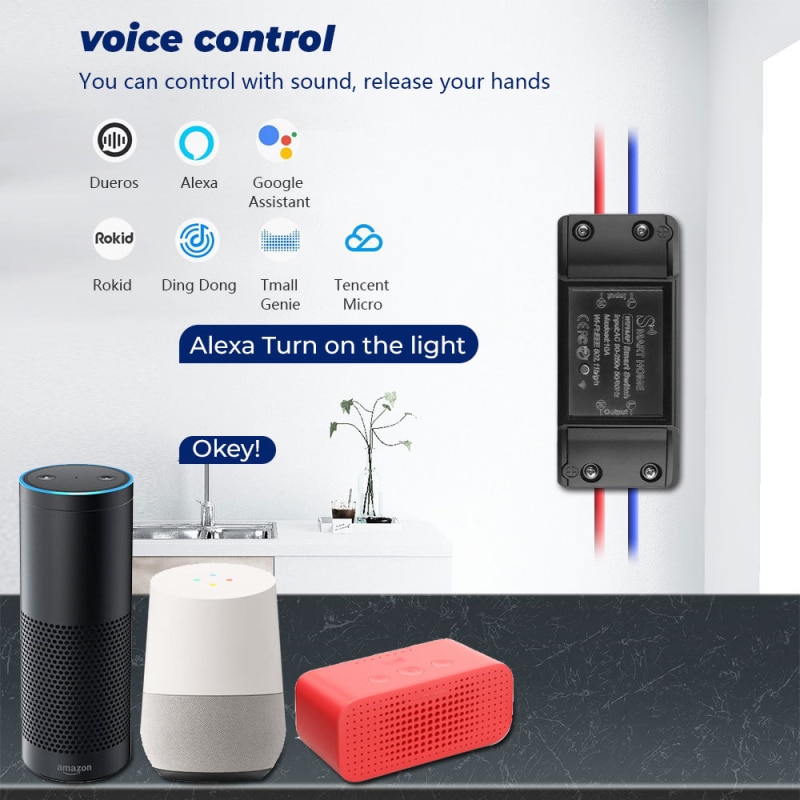 Tuya Smart Switch modul WiFi RF 433 távirányító WIFI Négy ellenőrzési ...
