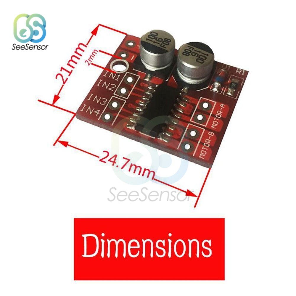 5db 1.5a 2-utas MX1508 DC Motor Driver Module PWM Sebesség Dual H-híd Stepper motor L298N – FIXO.hu