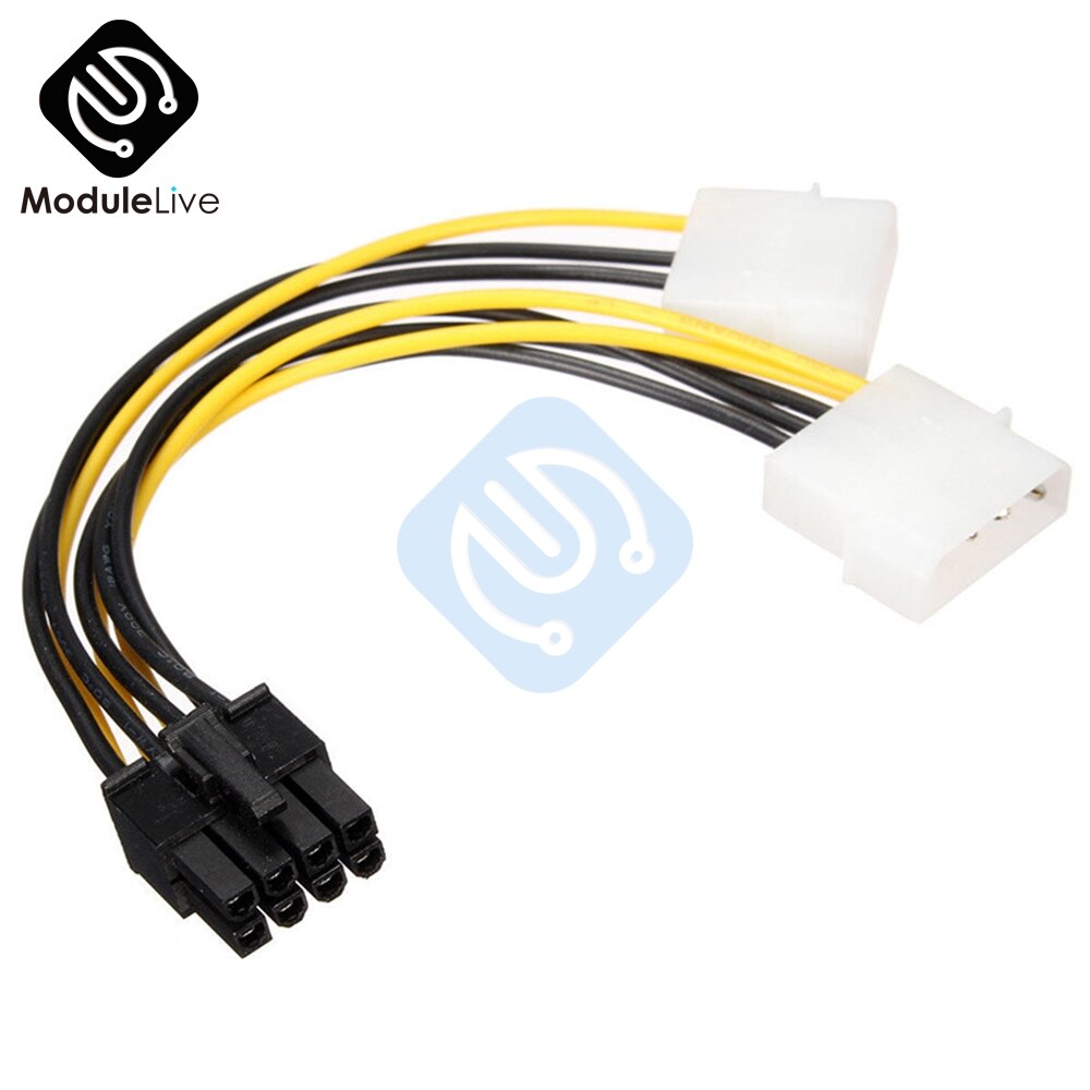 DUAL MOLEX LP4 4 PIN -K 8 PIN PCI-E Express Converter Adapter Power ...