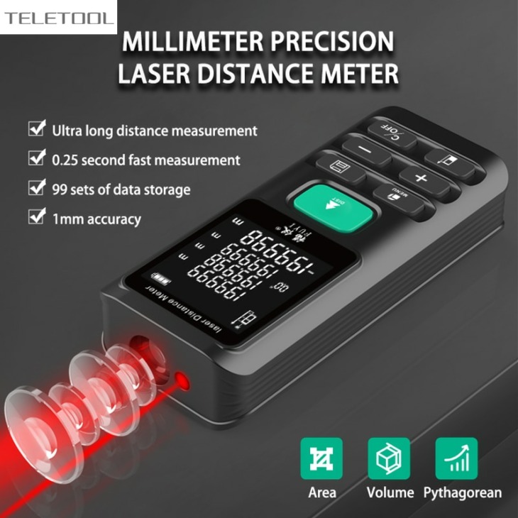 Háztartási Lézeres Távolságmérő 70M / 120M Digitális Lézer Távolságmérő ...