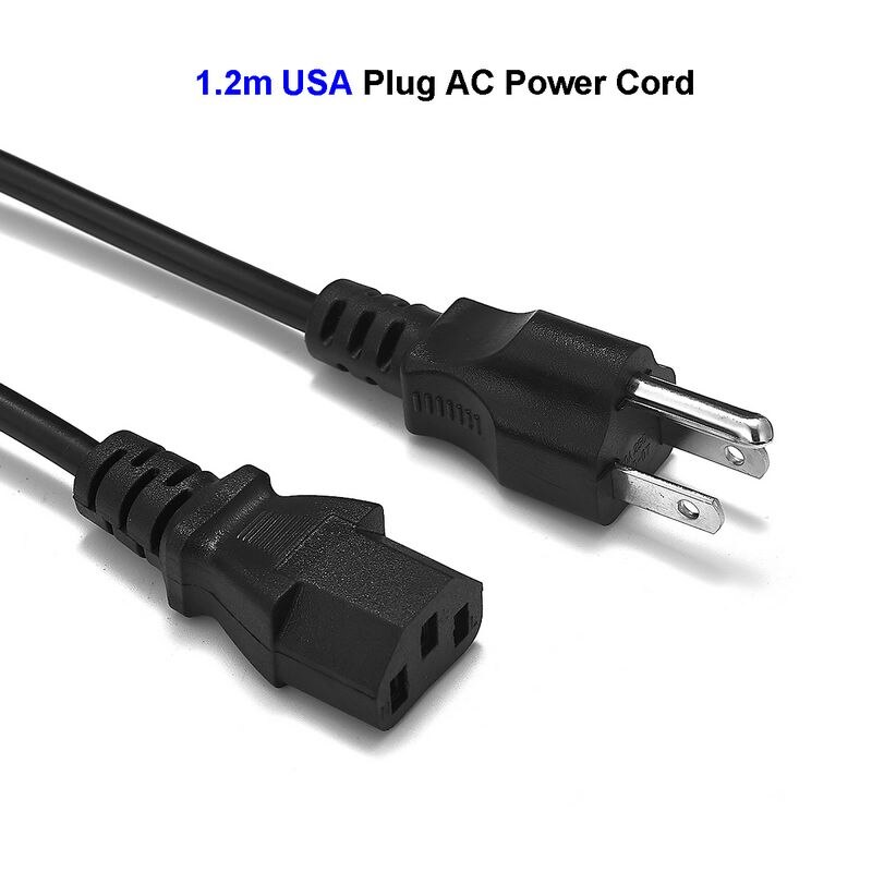 US AC tápkábel 3 Prong 1.2m 100W AU UK Euro IEC C13 tápegység ...