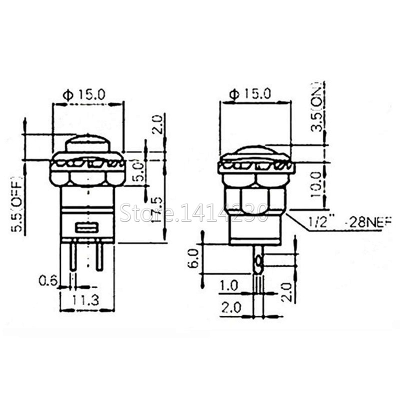 10db DS-425A 12mm fekete Reset gomb kapcsoló 3A 125VAC 1.5A 250V Self ...