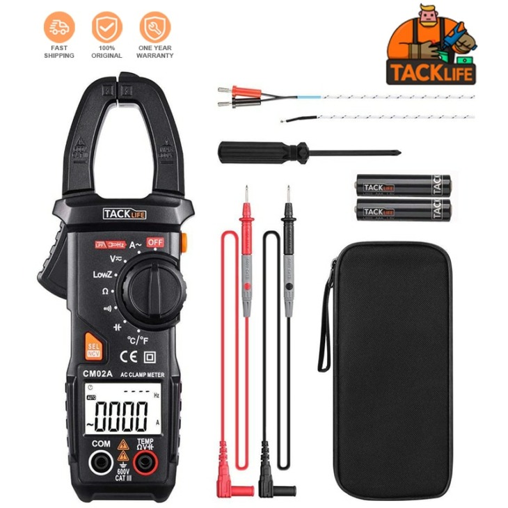 Tacklife Cm02A Digitális Bilincsmérő Multimeter 6000 Számolja Az Auto ...