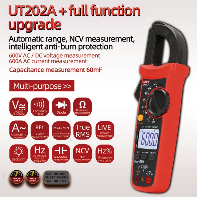 Multiméter Digitális Lakatfogó Uni-T Ut204 High Precision 400-600A ...