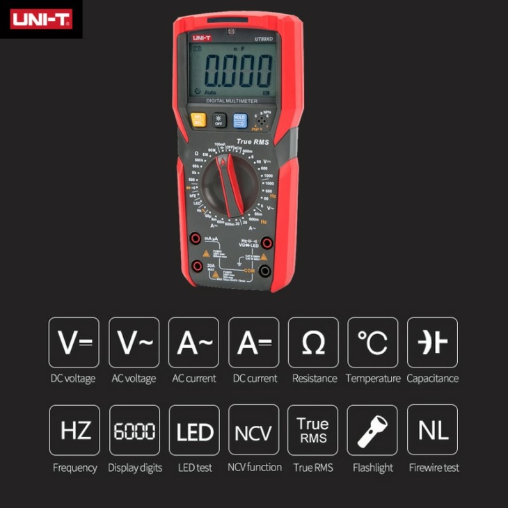 Uni-T Ut89Xd Professzionális Digitális Multiméter True Rms Ncv 20A ...