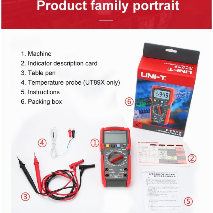 Uni-T Ut89Xd Professzionális Digitális Multiméter True Rms Ncv 20A ...
