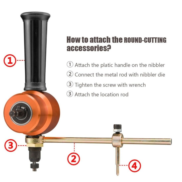 Double Head Sheet Metal Nibble Nibbler Fűrész 360 Fokban Állítható Fúró ...