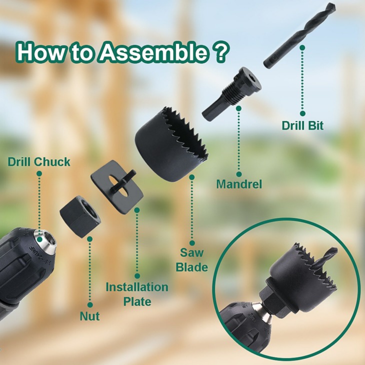 Hychika Lyukfűrész Vágó Készlet Készlet 19 Db Lyukfűrész Készlet 13 Db ...