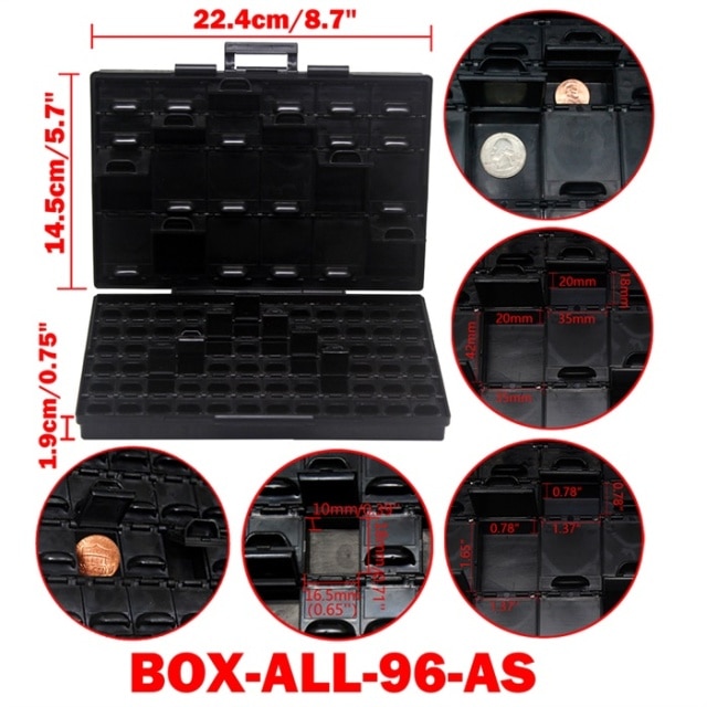 Aidetek Esd Safe Smd Tárolás Ic Box Bins Anti-Static Smt Szervező ...