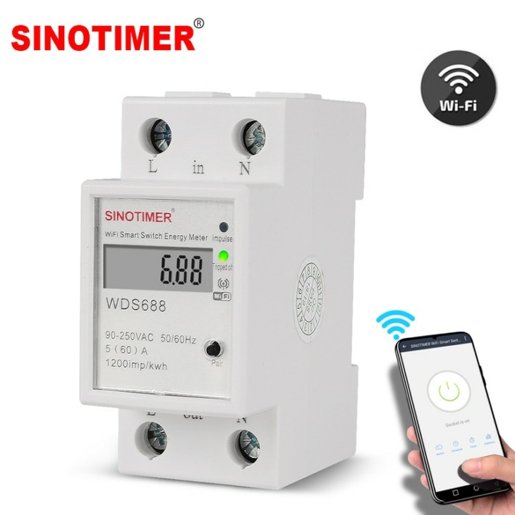 Digitális Elektromos Fogyasztás Kwh Din Rail Smart Energy Meter Wifi ...