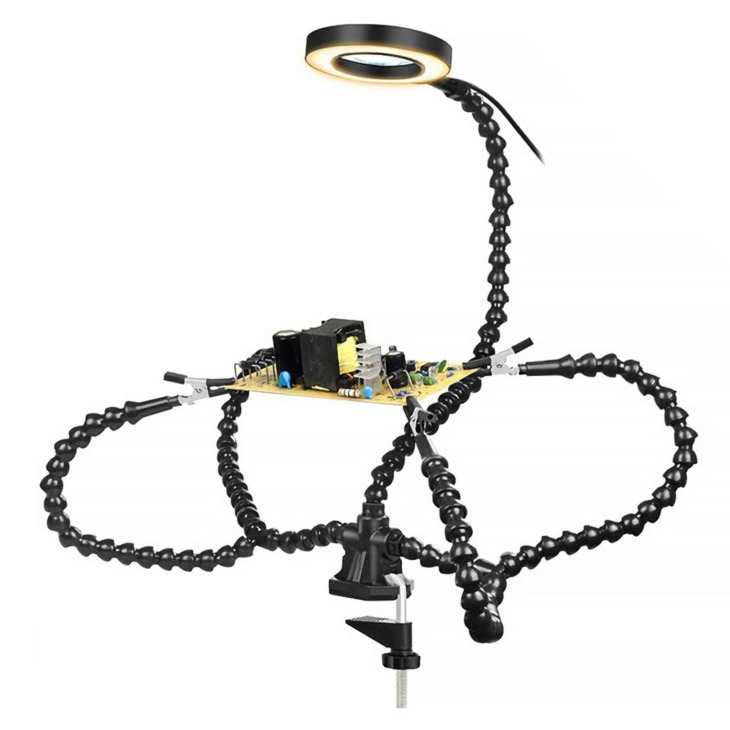 Világítás Led 3X Nagyító Lámpa Szorítóval Hands Free Pcb Fixture Forgó ...