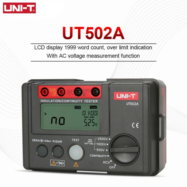 Megger Meter Uni-T Ut502A Digitális Szigetelési Ellenállás Mérő 500 ...
