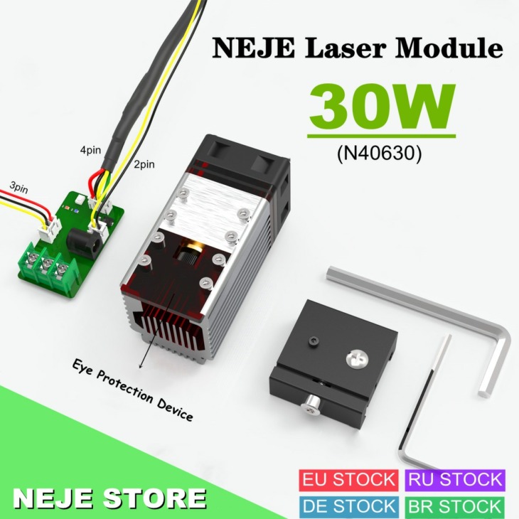 Neje N40630 30W Lézermodul Head Kit Ttl 450Nm Kék Fény Profi Cnc Lézer ...