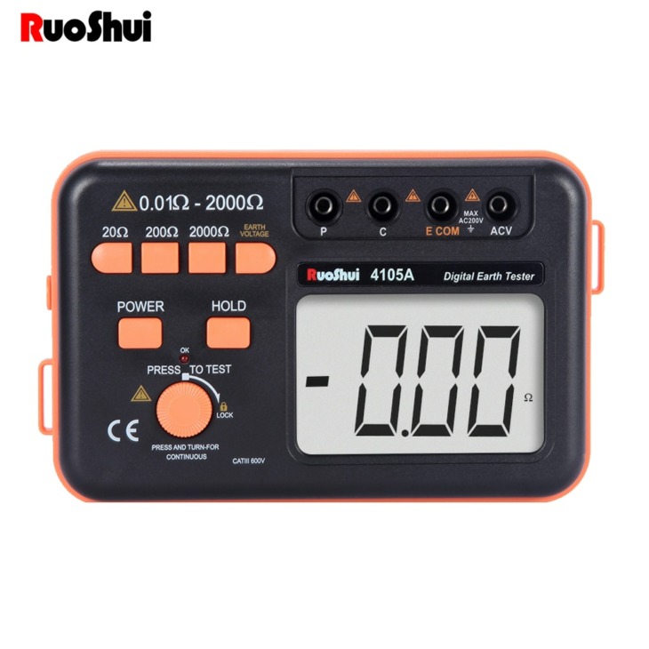 Ruoshui 4105A Digitális Föld Ground Resistance Tester Kit Megohmmérő ...