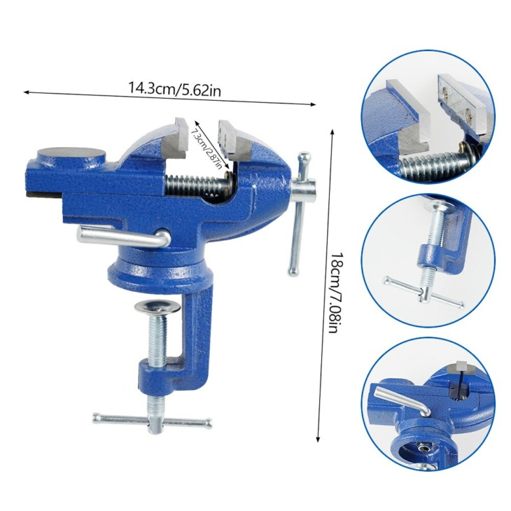 Bench Vise Jaw Szélesség 65Mm 360 Fokos Forgatható Öntöttvas Asztala ...
