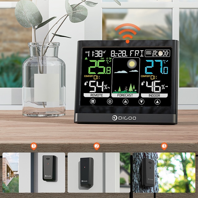 Digoo Dg-Th8622 Vezeték Nélküli Meteorológiai Állomás Színes Képernyő ...