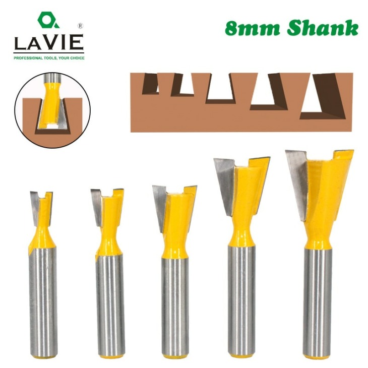 La Vie 5Pcs 8Mm Shank Dovetail Között Router Bits Set 14 Fokos ...