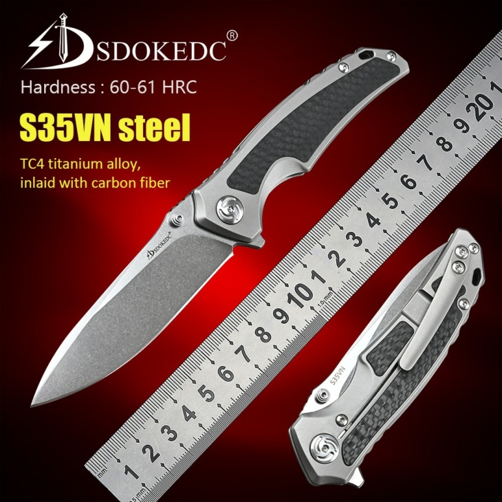 S35Vn Acél Összecsukható Penge Golyócsapágy Zsebkések Kültéri Túlélés ...