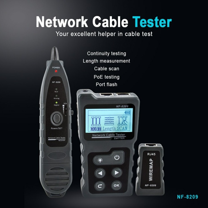 Nf-8209 Rj45 Kábel Tracker Poe Hálózati Vezeték Ellenőrző Kábel Tester ...