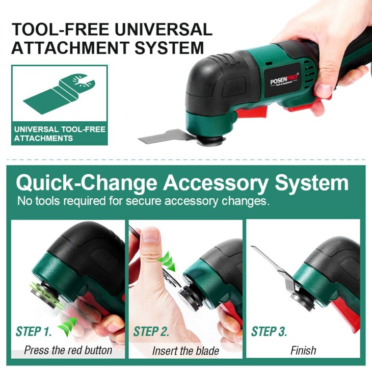 Posenpro Oszcilláló Multi-Tool 20V Akkumulátoros Szerszámgépek Otthoni ...