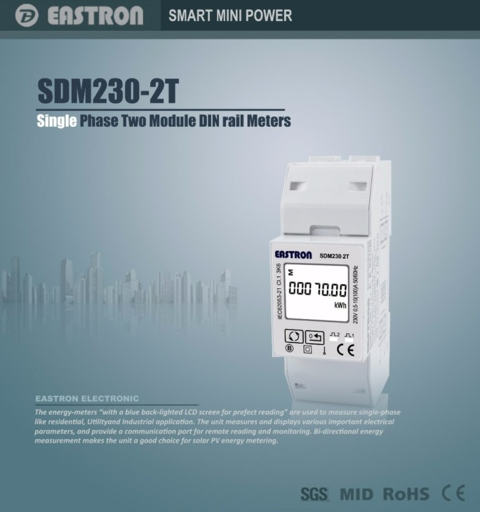 Sdm230-2T Mid Singe Fázisú Energia Mérő, 220 / 230V, Impulzus / Modbus ...