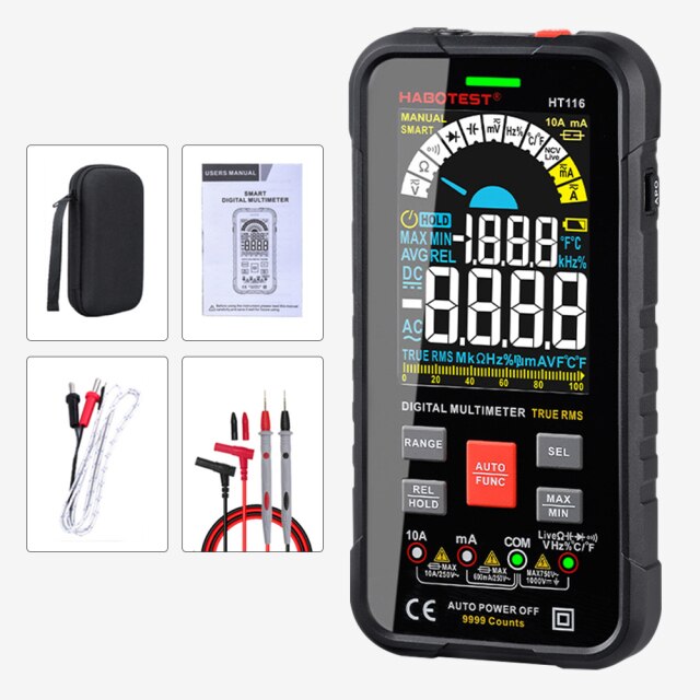 Smart Counts Digital Multimeter Tester Meter Ohm Hz Capacitance 9999 ...