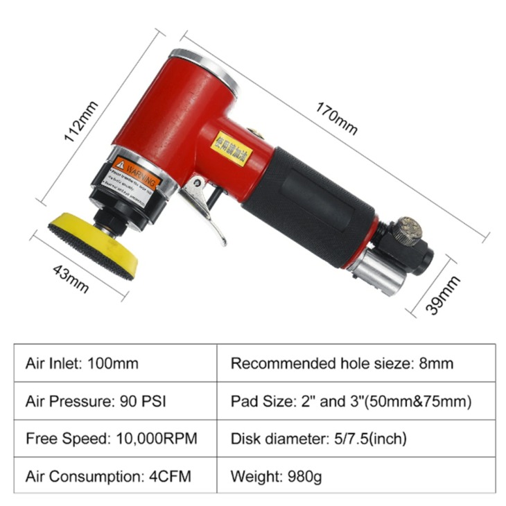 Mini Orbital Sander Air Dual Action Sander Air Polisher Super Smooth ...