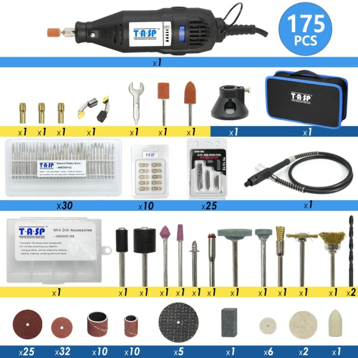 230V 130W Elektromos Mini Kézi Fúró Grinder Rotary Szerszámtáska Kit ...