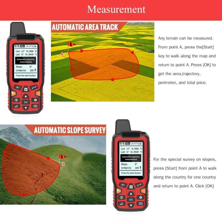 Kézi Usb Gps Navigációs Sáv Land Area Meter 2,4 Hüvelykes Kijelző Land ...
