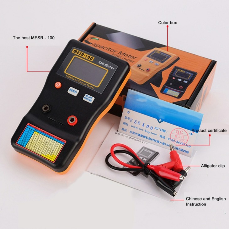 Mesr-100 Kapacitásmérő Esr Kézi Automatikus Nagy Pontosságú Digitális ...