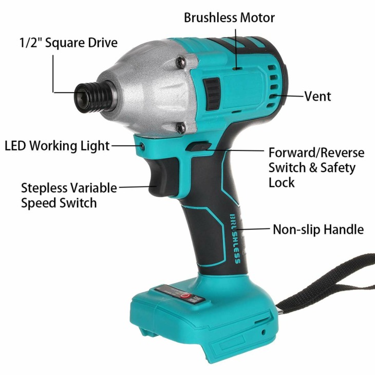 Új Frissítés Brushless Akkumulátoros Ütvecsavarozó 3 Speed 1/2 „” Kulcs ...