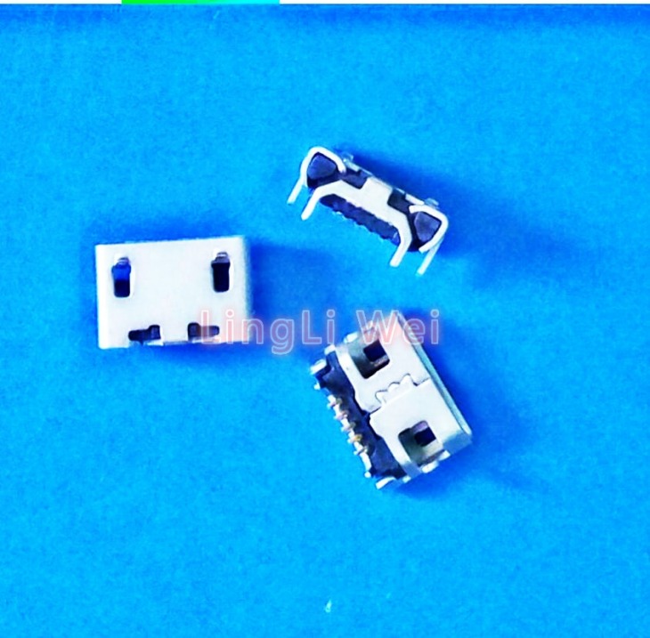 100Db Micro Usb 5Pin No Side Ox Kürt Nő Usb-Aljzat Lapos Mouth Négy ...