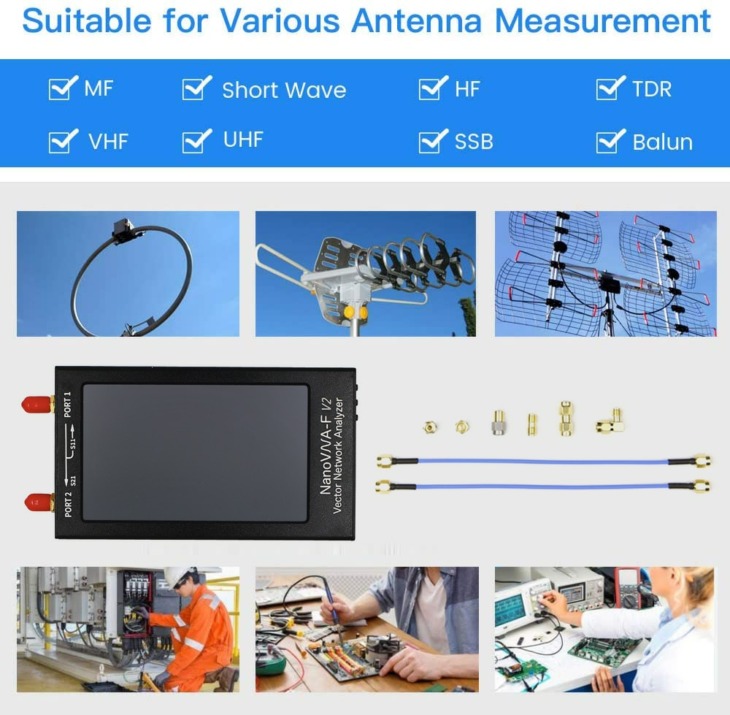 4,3 Hüvelykes Ips Lcd Kijelző Nanovna-F V2 Vector Network Analyzer S-A-A-2 Antenna Analizátor ...