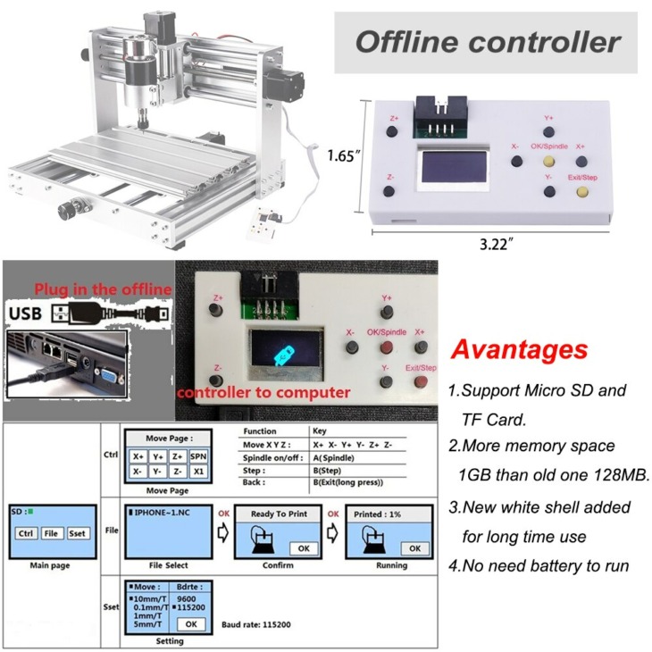 Cnc Router 3018 Pro Max Fémkeret Lézeres Gravírozó Gép 200W Orsó Grbl ...
