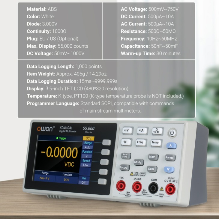 Owon Xdm1041 Usb / Rs232 Digitális Multiméter 55000 Counts Nagy ...