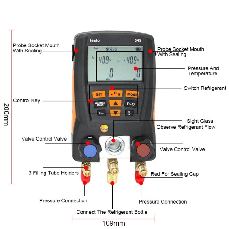 Manifold Digital Mastercool Testo 549 Digitális Csapteleppel ...