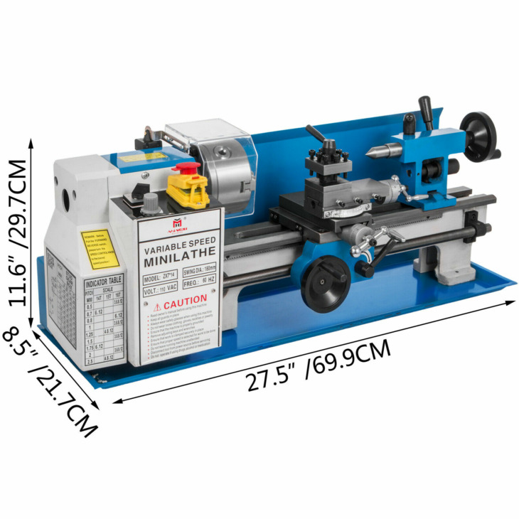 Vevor 550W 7 “X14” Precíziós Mini Fém Eszterga Változó Sebesség 50 ...