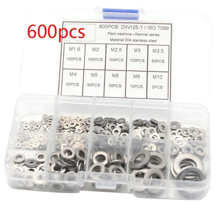 600Db M1,6 M2 M2,5 M3 M3.5 M4 M5 M6 M3.5 M4 M5 M6 M8 M10 O Gyűrűs Acél Lapos Fémmosó Sima Mosó ...