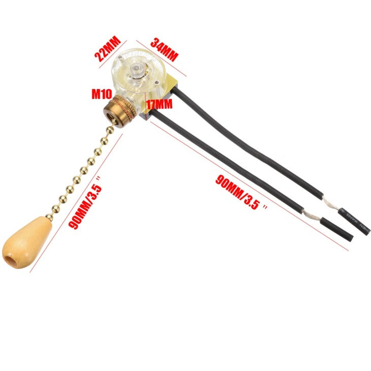 2Db Húzó Lánc Kapcsolók 3A / 250V 6A / 125V Világítás Mennyezeti ...